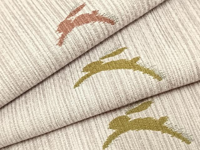 平和屋着物▽小紋　単衣　兎　洗える着物　AAAZ9457fy