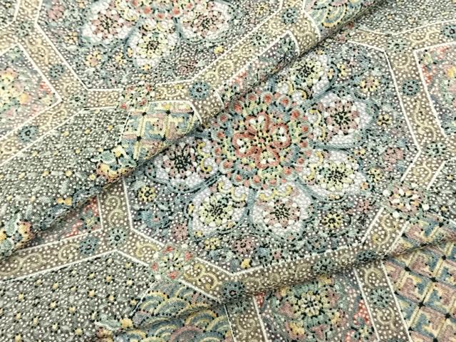 平和屋着物▽小紋　単衣　吉祥花文　洗える着物　AAAZ9466fy