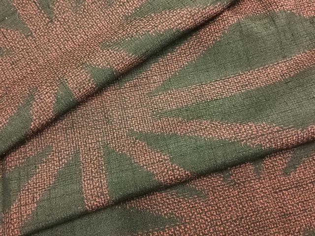 平和屋着物▽上質な紬　単衣　幾何学文様　正絹　逸品　未使用　AAAZ9476fy