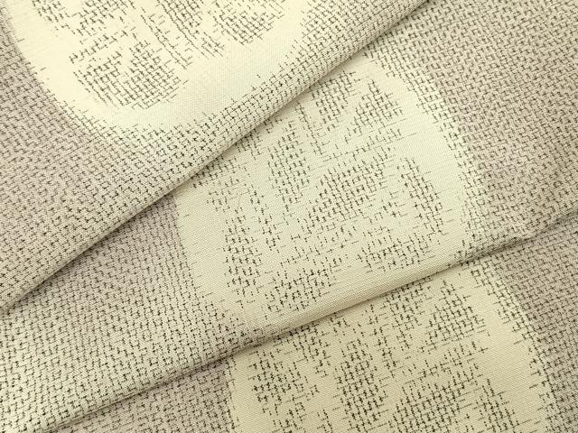 平和屋着物▽上質な紬　単衣　丸文　正絹　逸品　AAAZ9564fy