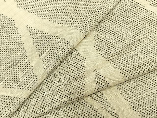 平和屋着物▽上質な紬　単衣　斜縞　正絹　逸品　AAAZ9600fy