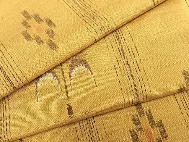 平和屋着物▽上質な紬　単衣　間道　正絹　逸品　未使用　AAAZ9604fy