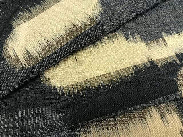 平和屋着物▽上質な紬　単衣　霞取り文　正絹　逸品　AAAZ9623fy