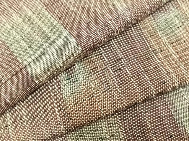 平和屋着物▽上質な紬　単衣　霞文　正絹　逸品　AAAZ9624fy