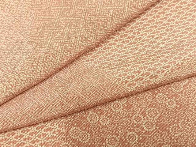 平和屋着物▽上質な小紋　単衣　切嵌文　正絹　逸品　未使用　AAAZ9629fy