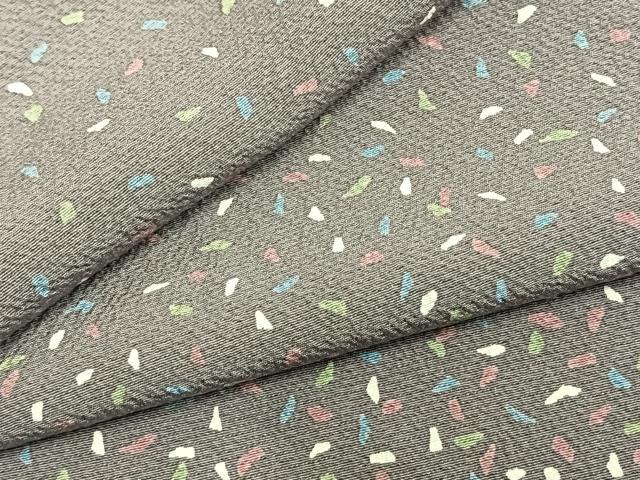 平和屋着物▽上質な小紋　単衣　散らし文　正絹　逸品　AAAZ9645fy