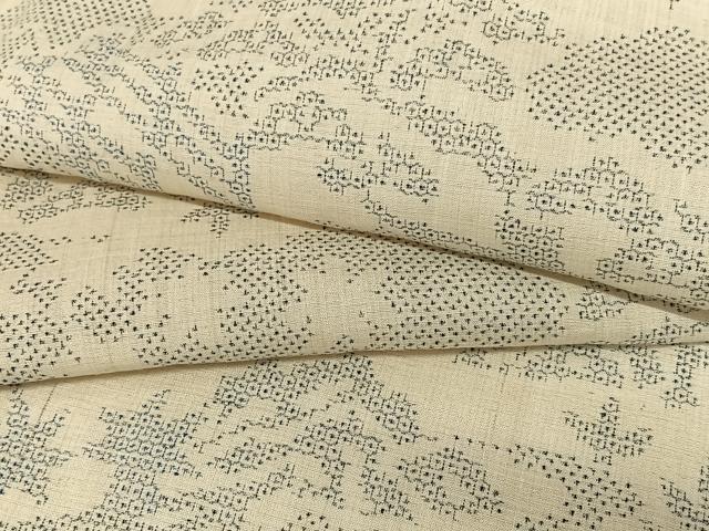 平和屋着物●本場結城紬　重要無形文化財　100亀甲　飛び亀甲柄　風景文　正絹　逸品　AABA0082zg