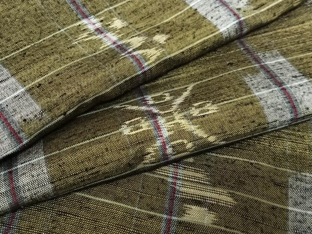 平和屋着物●本場琉球絣　紬　飛鳥文　三越扱い　正絹　逸品　AABA0090zg