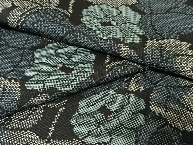 平和屋着物●本場大島紬　枝花文　カタス9マルキ　正絹　逸品　未使用　AABA0110zg