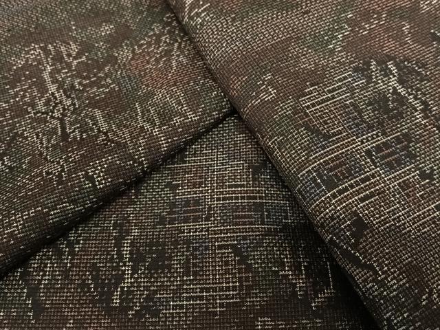 平和屋着物●上質な紬　風景文　正絹　逸品　AABA0124zg