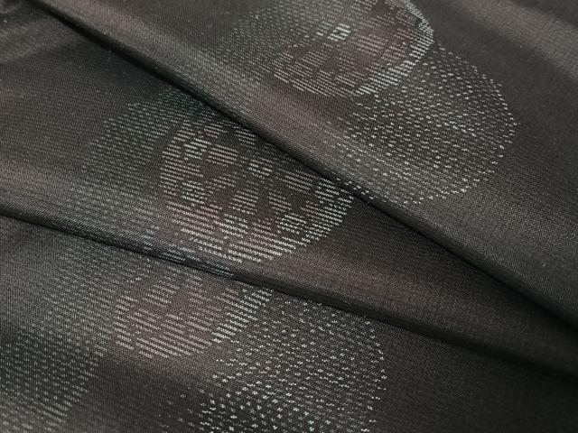 平和屋着物●本場大島紬　源氏車花文　黒地　さが美扱い　正絹　逸品　AABA0148zg