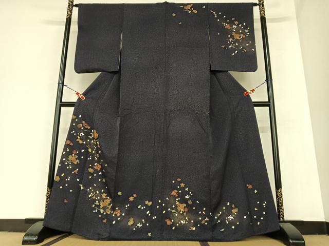 平和屋着物●訪問着　草花箔散らし文　金彩　正絹　逸品　AABA0159zg