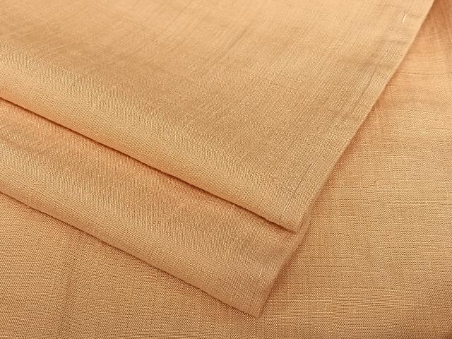 平和屋着物●上質な紬　色無地　洒落柿色　正絹　逸品　AABA0245zg