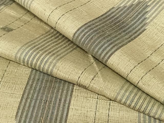 平和屋着物●上質な紬　矢羽根間道　正絹　逸品　AABA0252zg