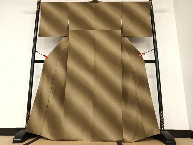 平和屋着物●川野義和　小紋　墨流し文様　暈し染め　正絹　逸品　AABA0273zg