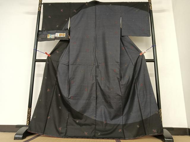 平和屋着物●本場大島紬　訪問着　純泥染め　カタス7マルキ　手織り　舞花文　前田豊成作　証紙付き　正絹　逸品　未使用　AABA0293zg