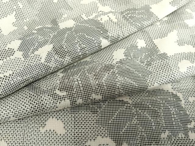 平和屋着物●本場大島紬　白大島　一元7マルキ　蔦の葉文　正絹　逸品　AABA0310zg