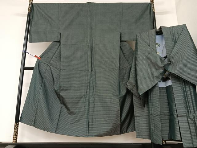 平和屋着物●男性　本場大島紬　アンサンブル　亀甲文様　正絹　逸品　AABA0323zg