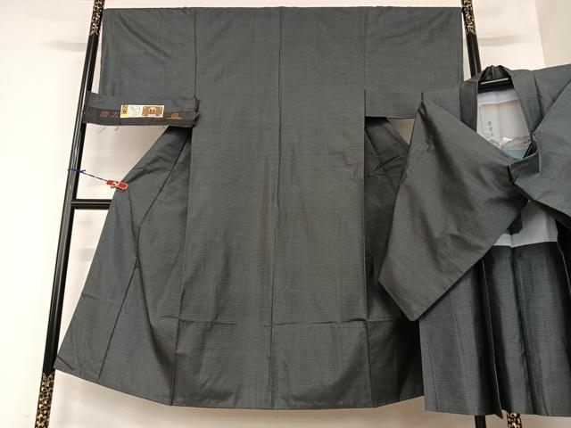 平和屋着物●男性　本場大島紬　アンサンブル　100亀甲　総詰め　手織り　山田実作　証紙付き　正絹　逸品　AABA0327zg