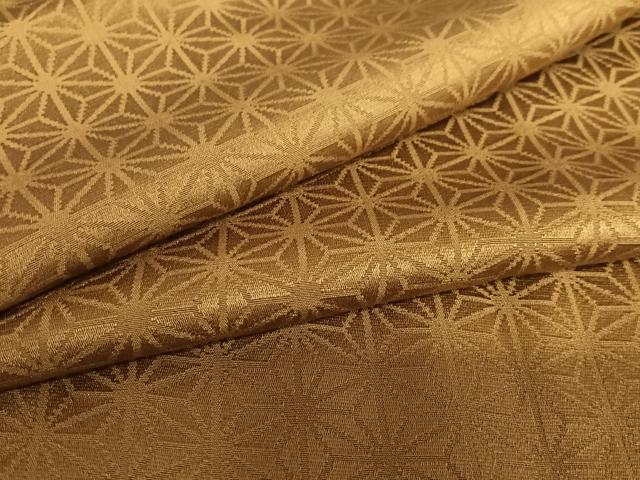 平和屋着物●長襦袢　袷　麻の葉文様地紋　芝翫茶色　正絹　逸品　AABA0328zg