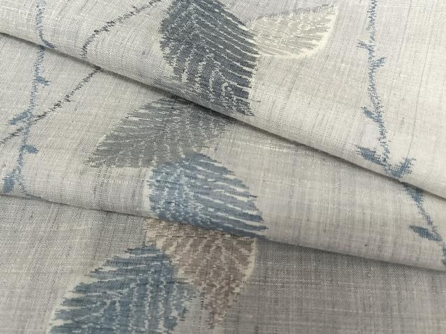 平和屋着物●小千谷紬　舞葉文　正絹　逸品　AABA0363zg