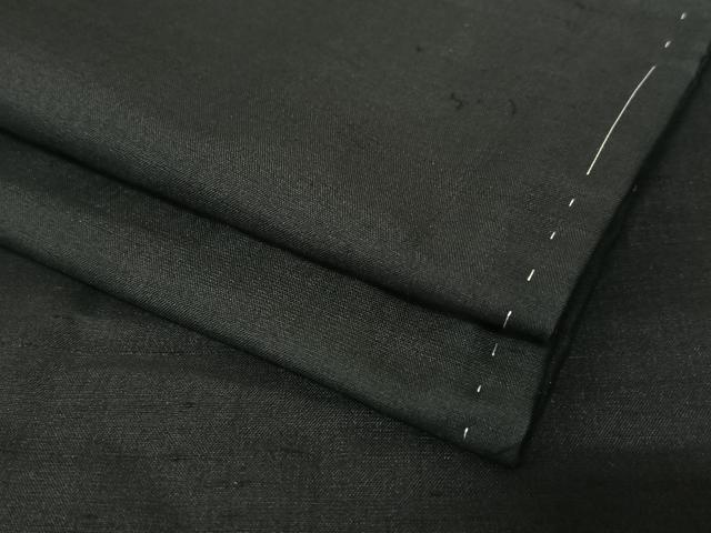 平和屋着物●男性　黒紋付　紬地　正絹　逸品　AAAX6165zg