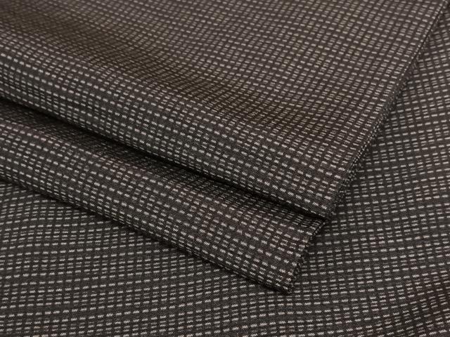 平和屋着物●上質な小紋　格子　似せ紫色地　やまと誂製　正絹　逸品　AABA0378zg