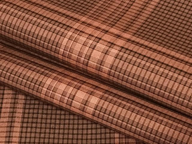 平和屋着物●本場縞大島紬　格子　網代文様　正絹　逸品　未使用　AABA0383zg