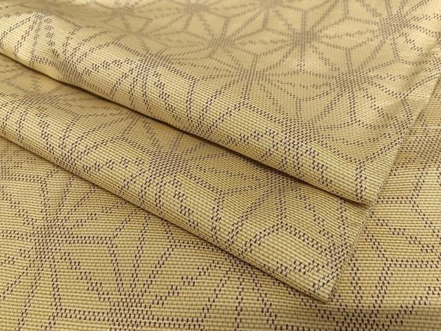 平和屋着物●上質な紬　麻の葉文様　正絹　逸品　AABA0391zg