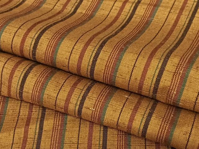 平和屋着物●上質な紬　縞　正絹　逸品　AABA0393zg