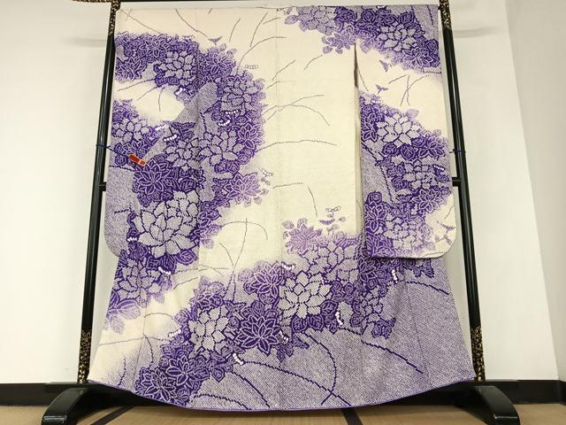 平和屋着物●豪華振袖　絞り　草花文　正絹　逸品　AABA0415zg