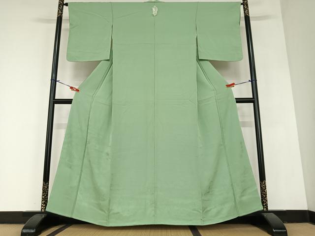 平和屋着物●無地絵羽訪問着　大名行列地紋　薄緑色　正絹　逸品　未使用　AABA0422zg