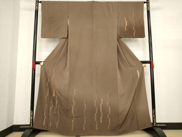 平和屋着物●川村久宣　訪問着　短冊文　暈し染め　金彩　正絹　逸品　AABA0777ck