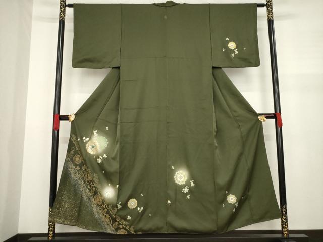 平和屋着物●訪問着　螺鈿　舞花文　暈し染め　金糸　金彩　正絹　逸品　AABA0779ck