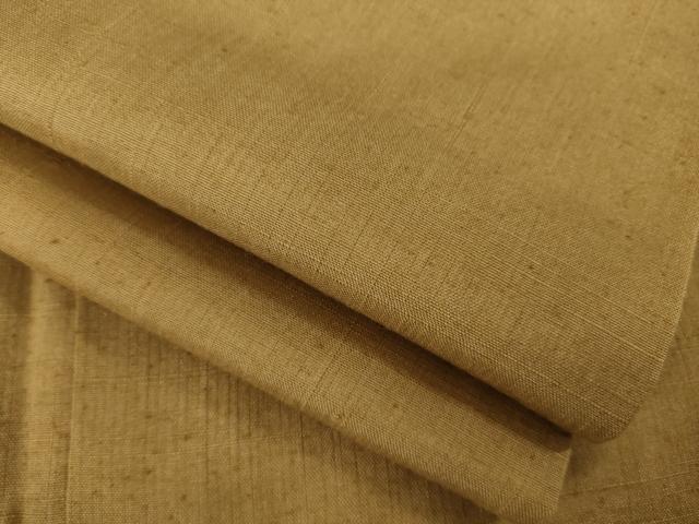 平和屋着物●結城紬　色無地　芝翫茶色　正絹　逸品　AABA0786ck