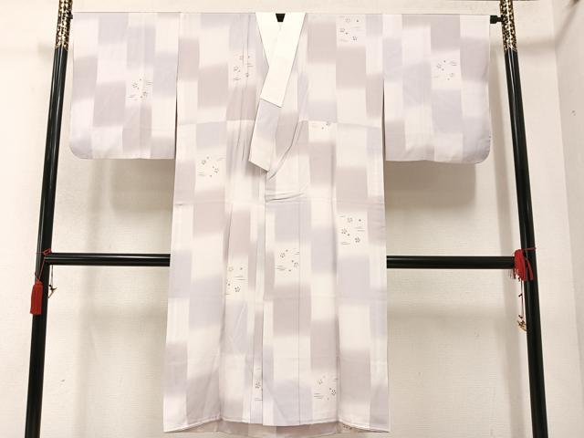 平和屋着物●長襦袢　無双仕立て　市松桜文　暈し染め　正絹　逸品　AABA1249ph