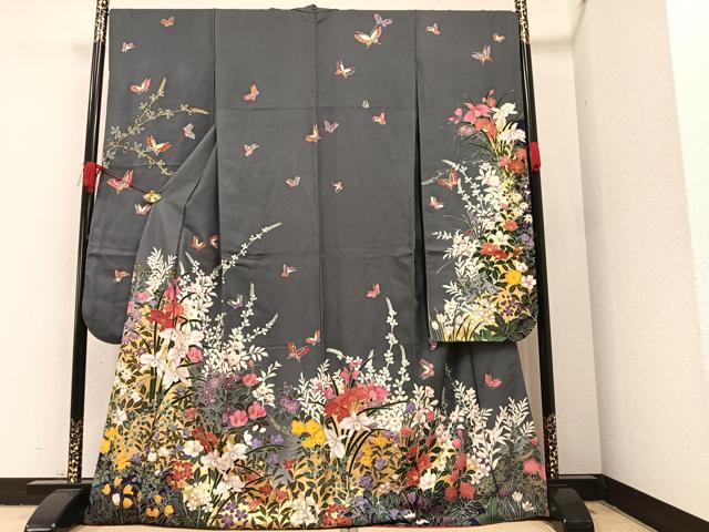 平和屋着物●豪華振袖　花蝶文　金彩　正絹　逸品　AABA1261ph