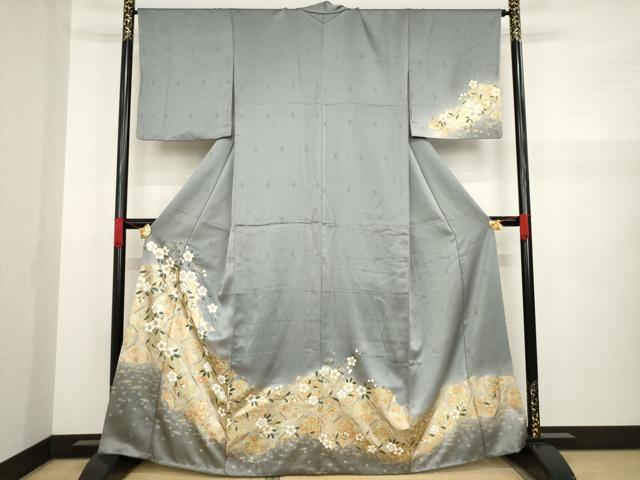 平和屋着物●訪問着　枝垂れ花文　金彩　正絹　逸品　AABA1323ck