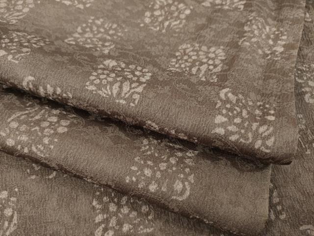 平和屋着物●上質な小紋　市松花文　正絹　逸品　AABA1330ck