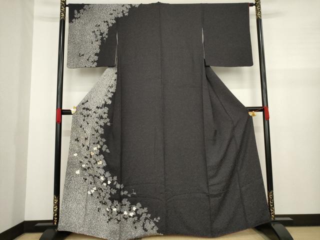 平和屋着物●訪問着　蔦草文　金彩　銀通し地　正絹　逸品　AABA1340ck