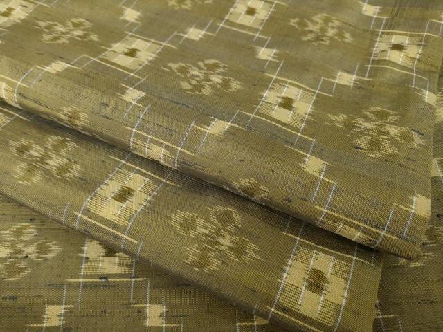 平和屋着物●本場琉球絣　紬　蜀江花文　正絹　逸品　AABA1352ck