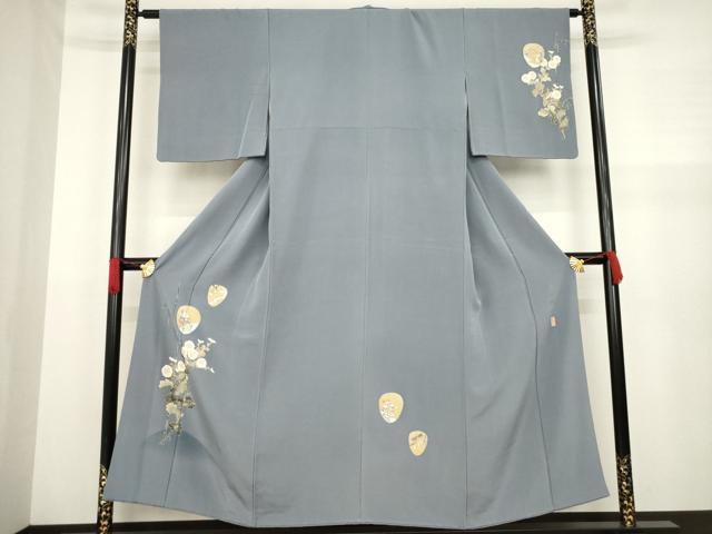 平和屋着物●十日町友禅作家　阿部佳雪 　訪問着　草花文　金彩　さが美扱い　正絹　逸品　AABA1355ck