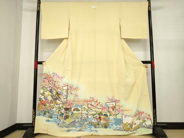 平和屋着物●豪華色留袖　作家物　人物風景文　金彩　正絹　逸品　未使用　AABA1360ck