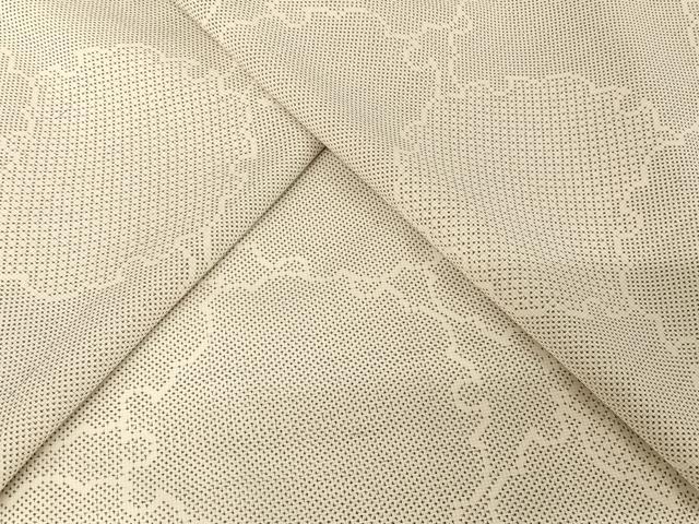 平和屋着物＊夏物　本場大島紬　夏大島　白大島　雪輪文　正絹　逸品　未使用　AABA2494np