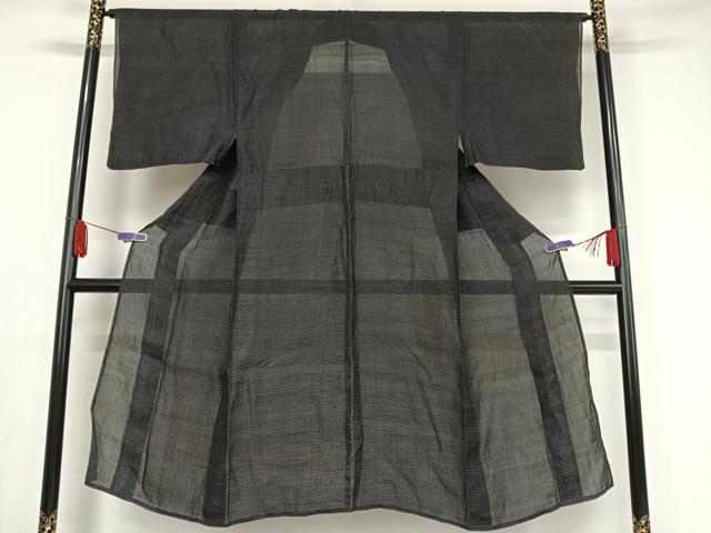 平和屋着物＊夏物　男性　石川県指定無形文化財　能登上布　本麻手織上布　十字絣　麻　逸品　AABA2495np