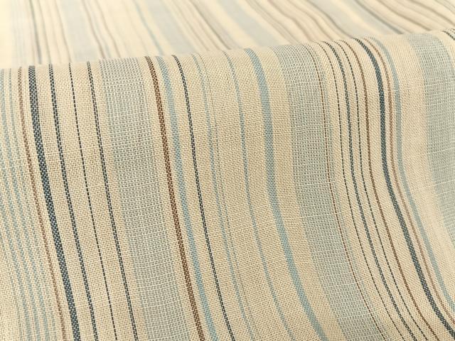 平和屋着物＊夏物 本場小千谷ちぢみ 縞 反端付き 麻 逸品 AABA2505np