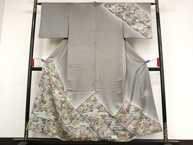 平和屋着物●訪問着　作家物　征山　絞り　辻が花　暈し染め　金通し地　正絹　逸品　AABA2517np