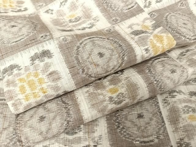 平和屋着物●小千谷紬　遠州七宝　正絹　逸品　AABA2519np