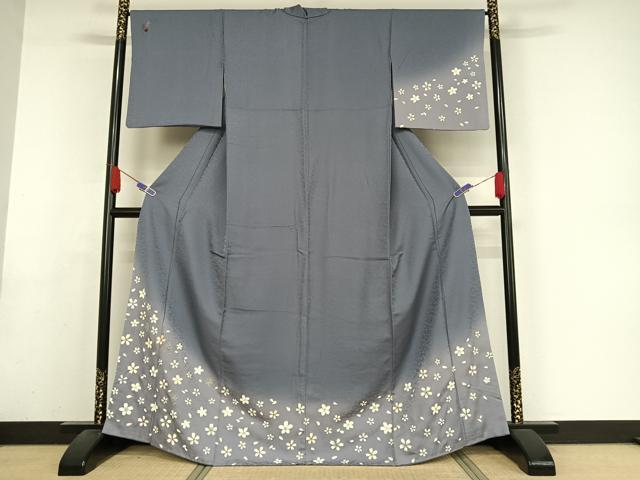 平和屋着物●美空ひばり　訪問着　駒刺繍　舞花文　暈し染め　金糸　金彩　正絹　逸品　AABA2529np