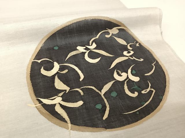 平和屋着物●太鼓柄袋帯　紬地　すくい織　花丸文　正絹　逸品　AABA2581np 平和屋着物○太鼓柄袋帯 紬地 すくい織 花丸文 正絹 逸品 AABA2581np